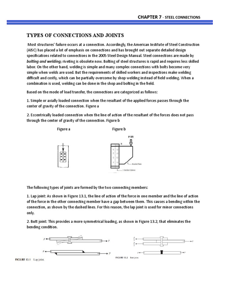 Steel Connections: Types and Design Principles | PDF | Screw | Strength ...