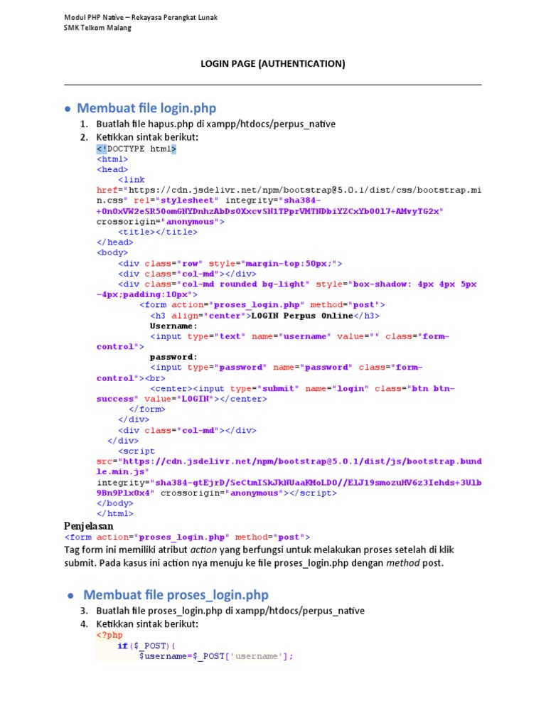 Modul 8 Login | PDF | Komputer