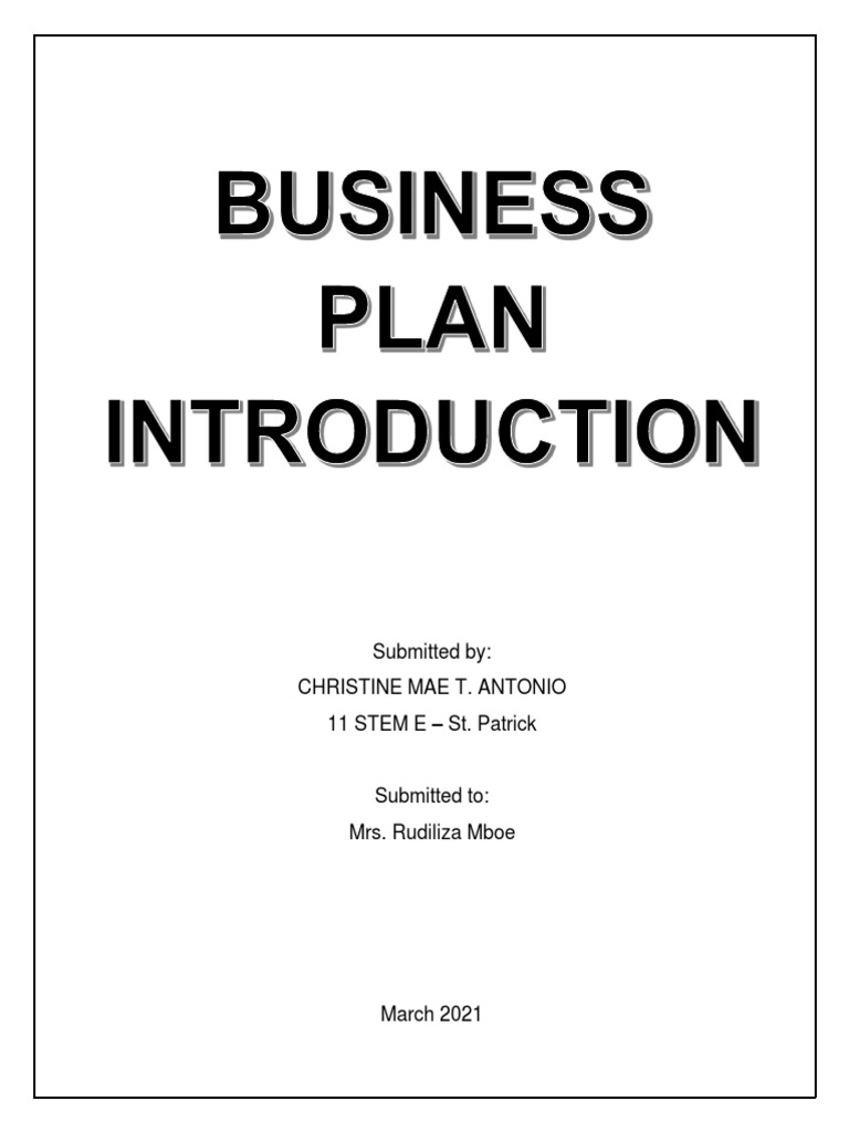 Business Plan Introduction Sample | PDF | Cakes | Coffeehouse