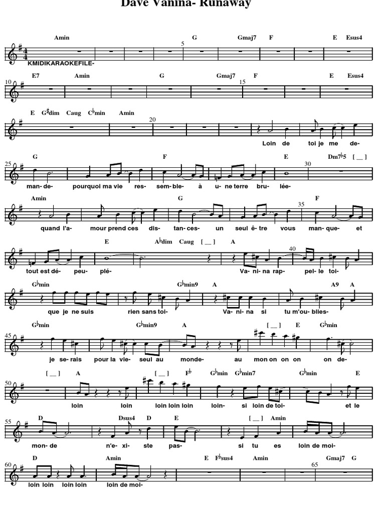 Runaway (Vanina) (Chant - Dave) (Relevé) | PDF