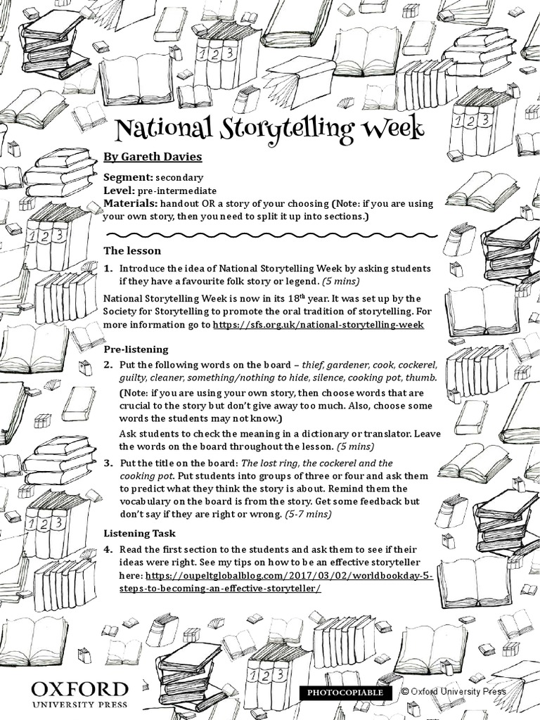 National Storytelling Week Lesson Plan | PDF | Storytelling