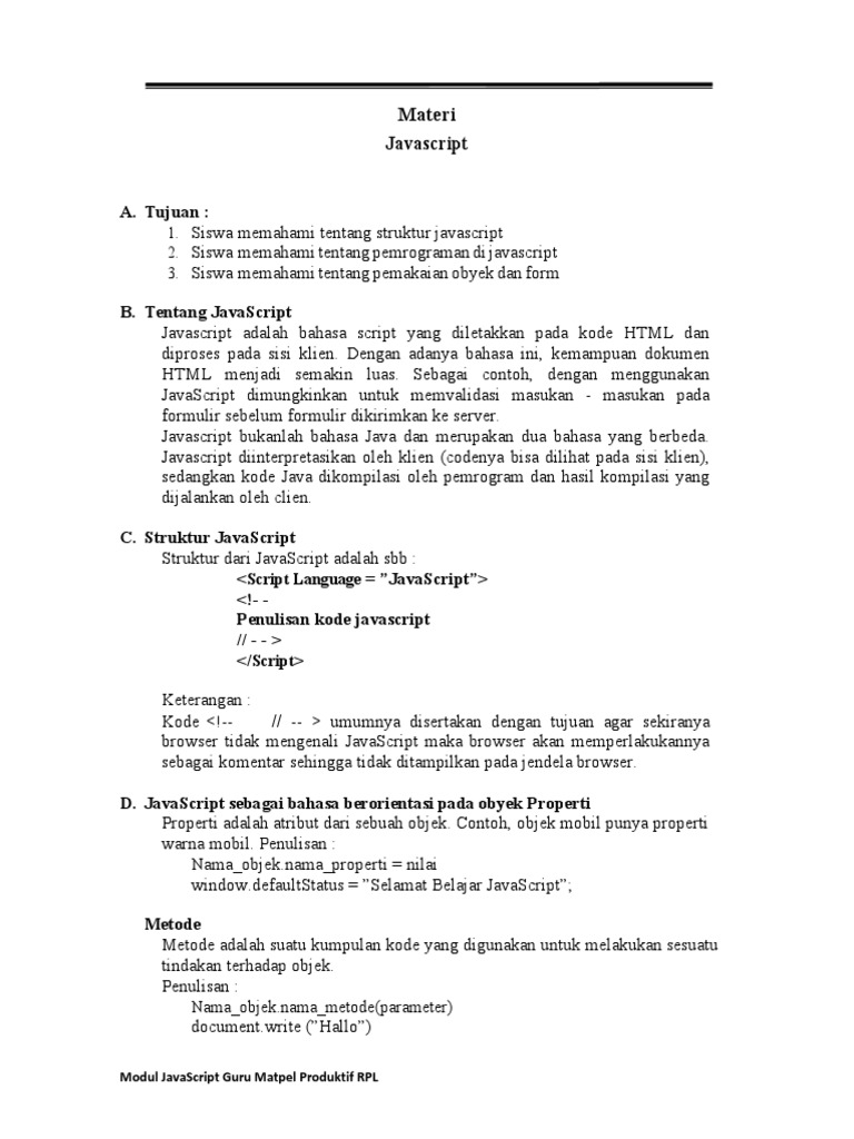 Modul Javascript | PDF