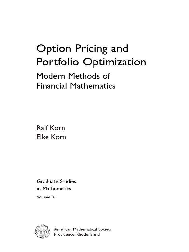 Option Pricing and Portfolio Optimization (Ralf Korn) | PDF