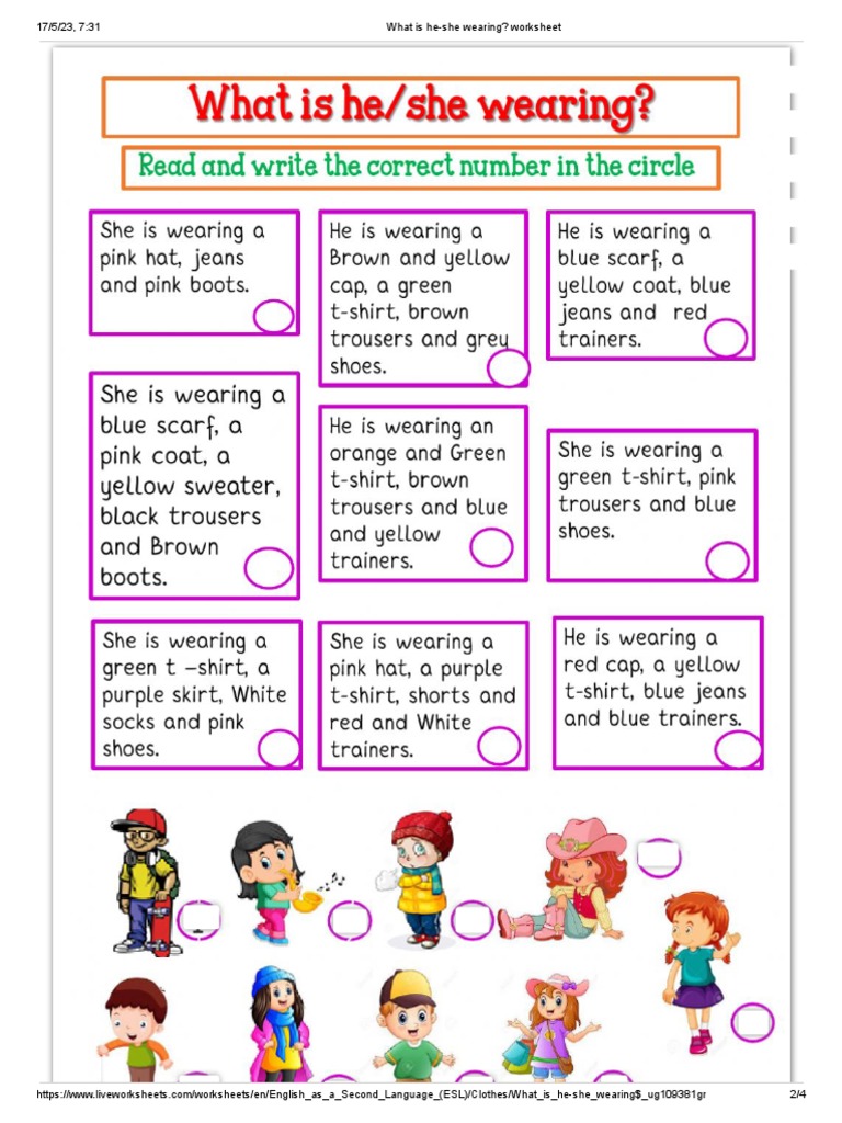 What Is He-She Wearing - Worksheet | PDF | Language Arts & Discipline