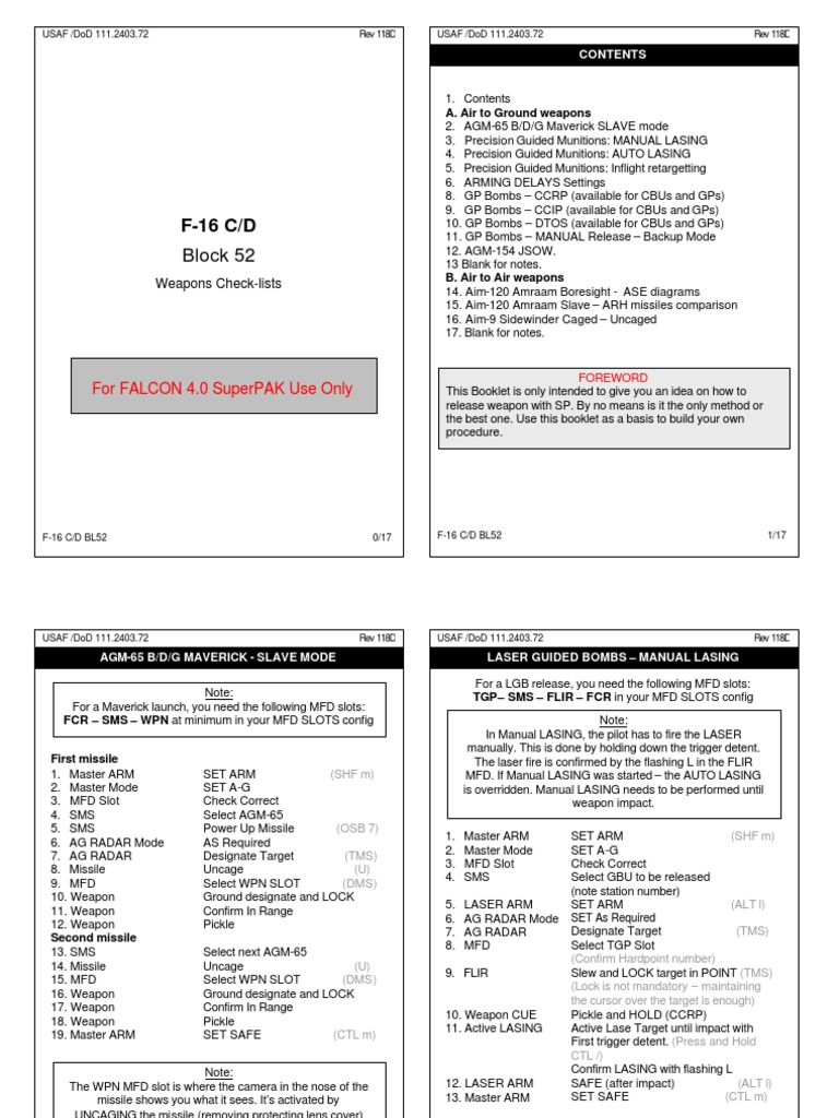 F-16 weapons-check-SP3 | PDF