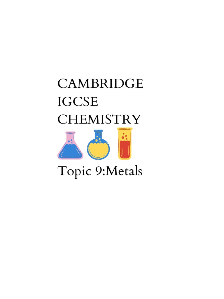 Cambridge Igcse Chemistry Notes Metals and Reactivity Series | PDF