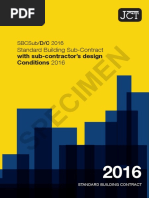 JCT Design and Build Sub-Contract Agreement 2016 | PDF