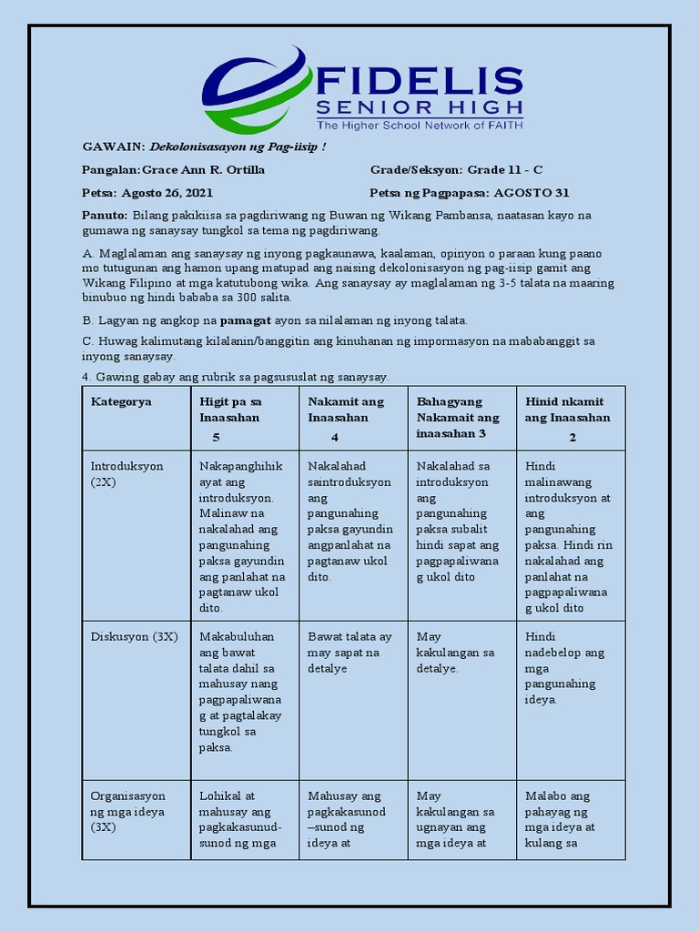 Sanaysay Dekolonisasayon NG Pag Iisip | PDF