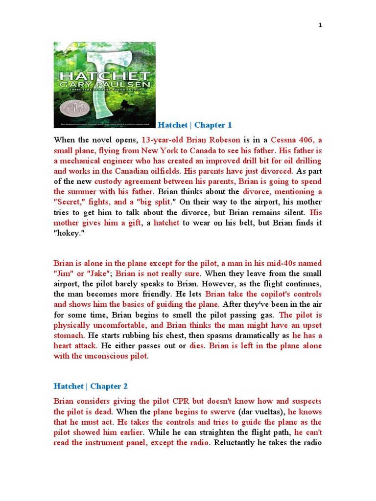 Hatchet Guia de Estudio Cap. 1y 2 | PDF