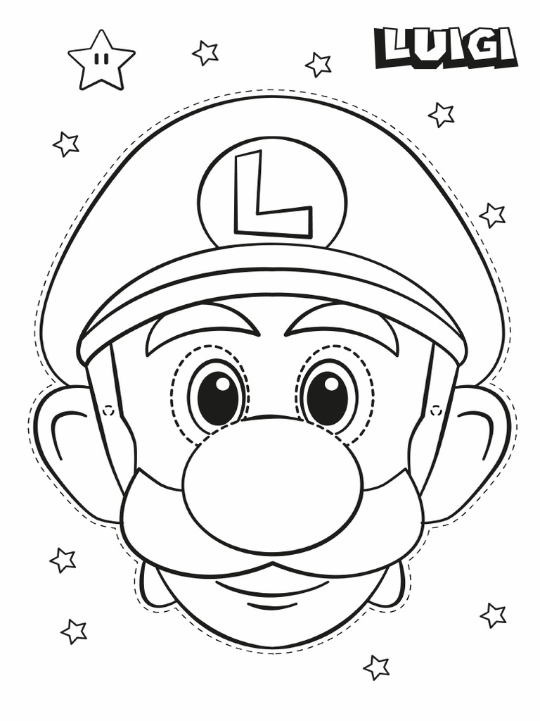 Mascara de Luigi para Colorear y Recortar | PDF