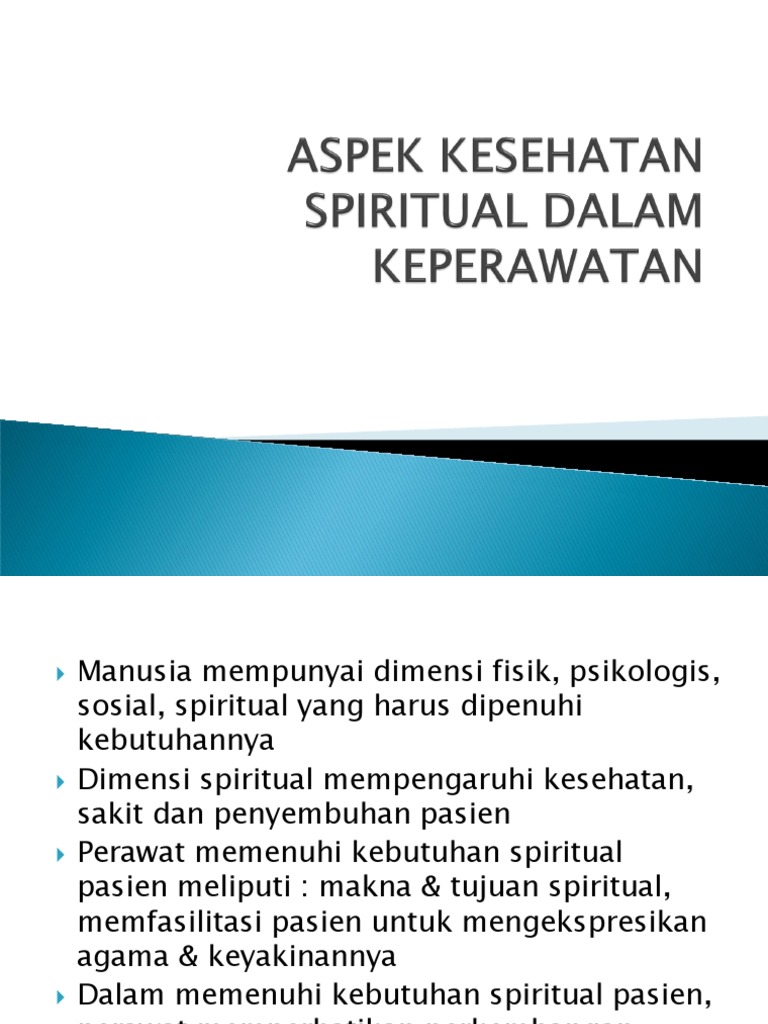 Aspek Kesehatan Spiritual Dalam Keperawatan | PDF | Pengembangan Diri ...