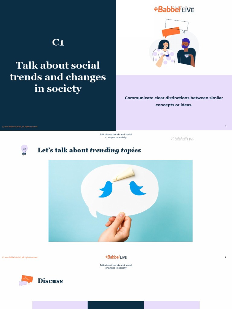 Social Trends and Changes Discussion | PDF | Human Communication ...