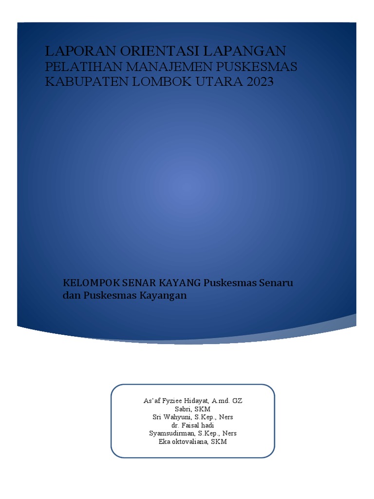 Laporan Orientasi KLP 3 | PDF