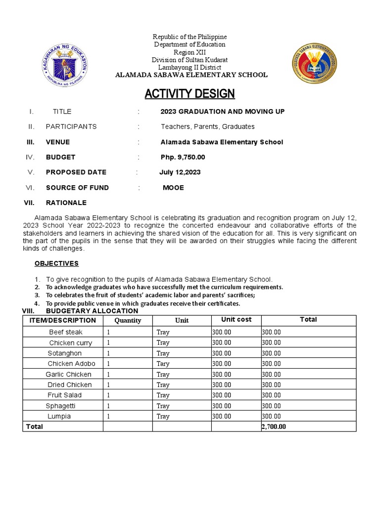 Activity Design - Docx Grad 23 | PDF