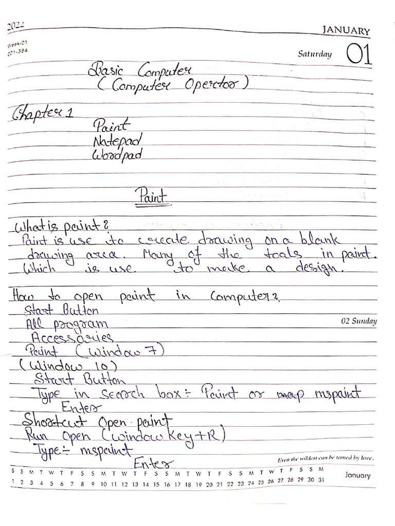 Ms Paint Notes | PDF