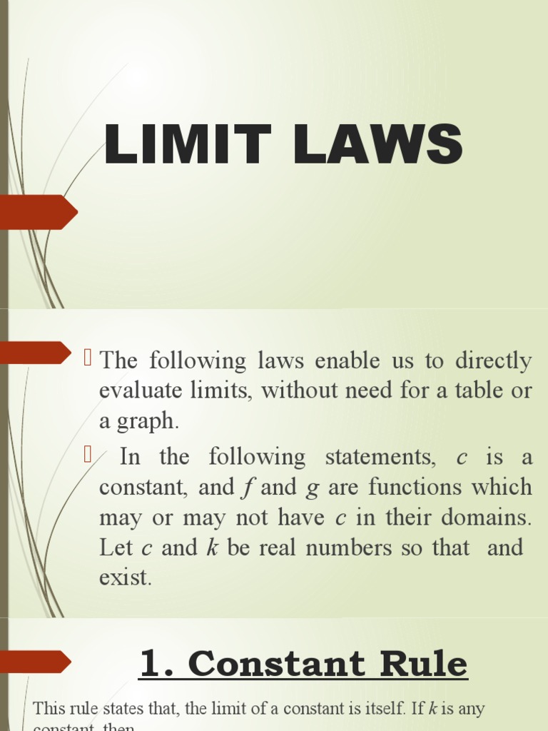 1 Limit Laws | PDF | Limit (Mathematics) | Function (Mathematics)