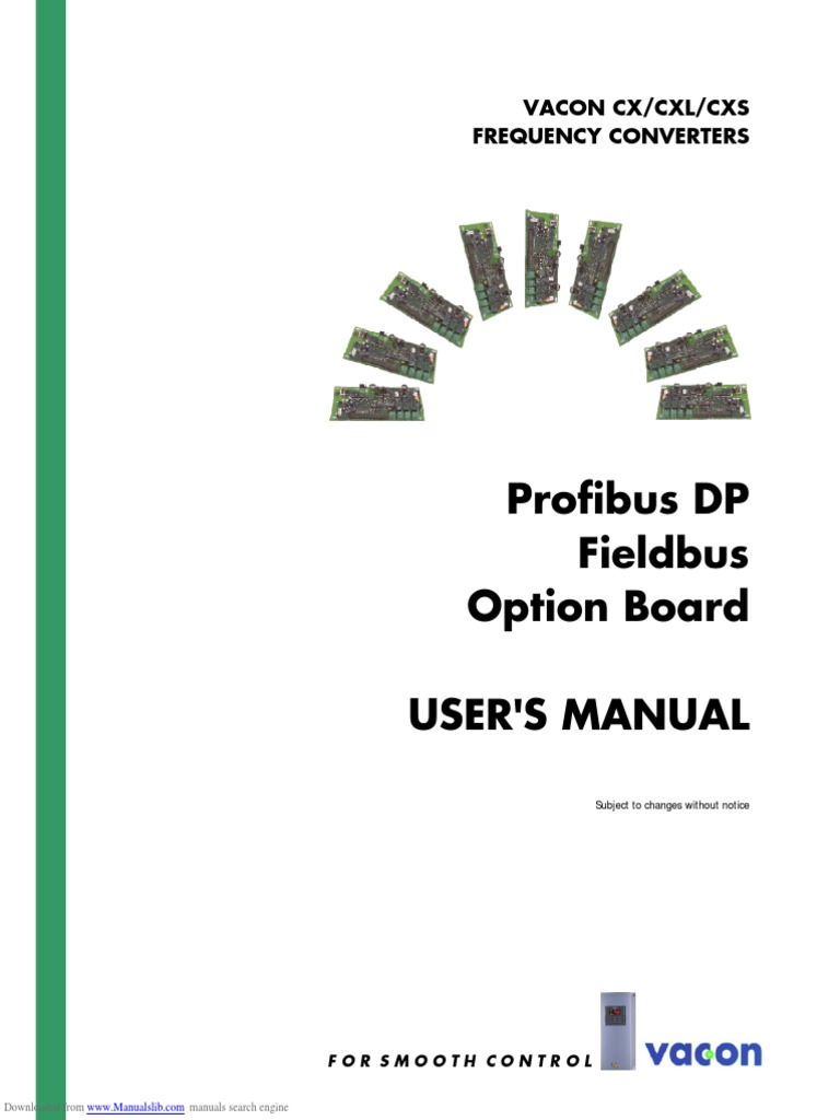 Profibus DP Fieldbus Option Board User'S Manual: Vacon Cx/Cxl/Cxs Frequency Converters | PDF ...