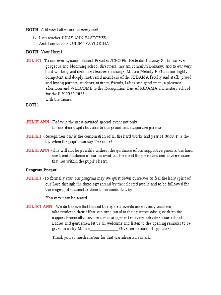 Script For Recognition | PDF