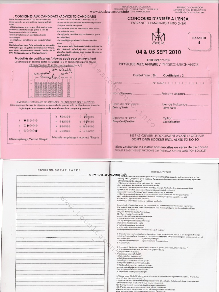 Physics Mechanics 2010 | PDF