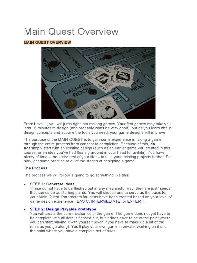 Main Quest Overview | PDF