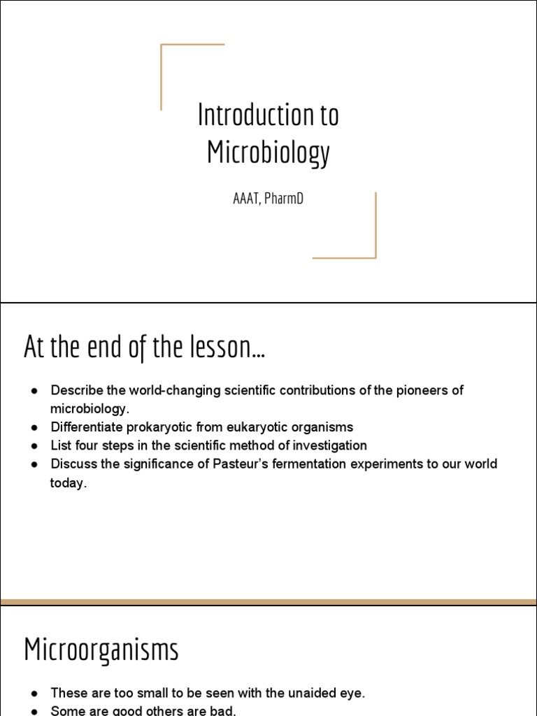 Unit 1 Introduction To Microbiology | PDF | Microorganism | Bacteria