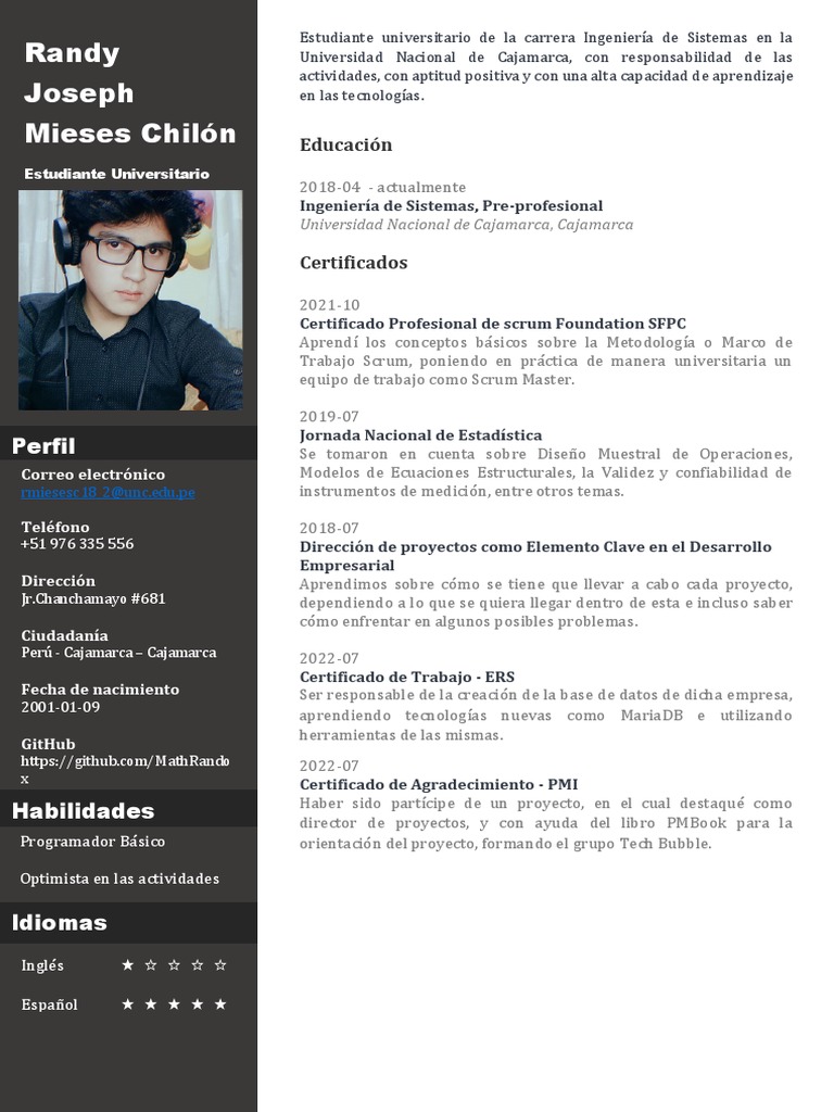 CV Randy Joseph | PDF | Aprendizaje