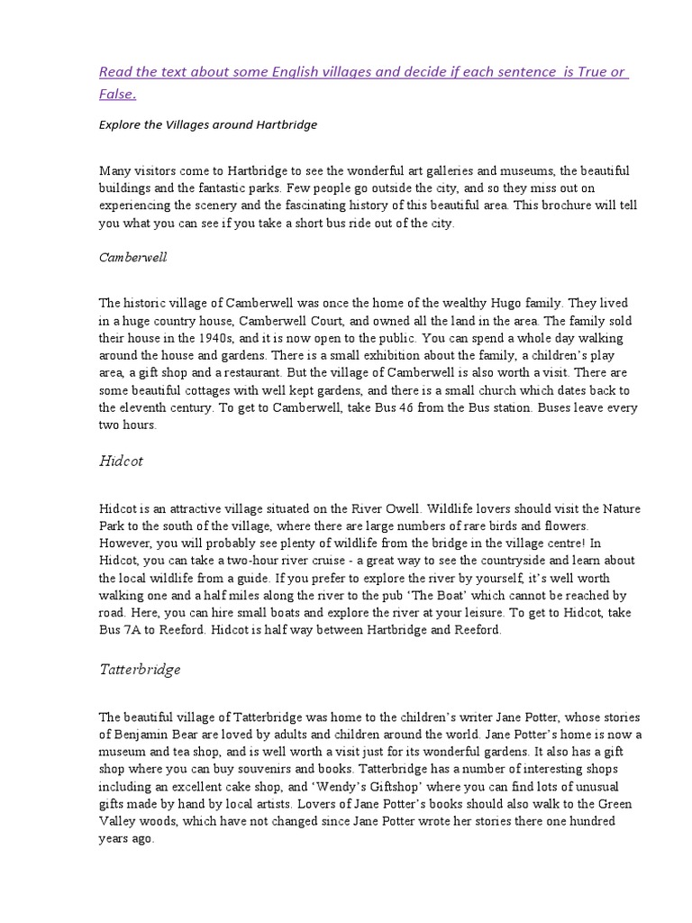 English Villages Reading | PDF