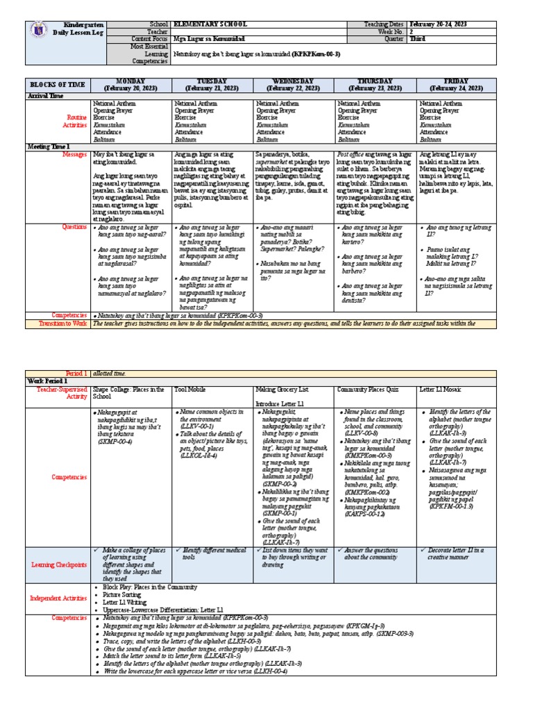 Kinder DLL Q3 W2 | PDF