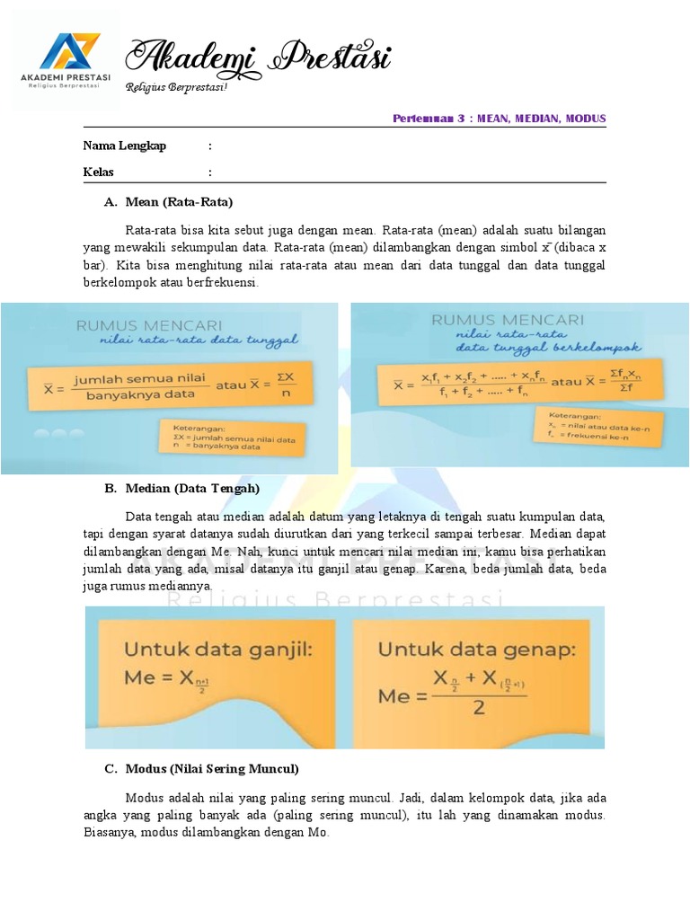 Soal Statistika: Mean, Median, Modus Kelas 8 | PDF | Metode & Bahan Ajar