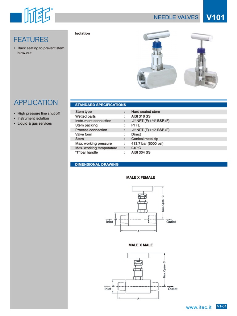 Features: Needle Valves | PDF | Valve | Chemical Engineering