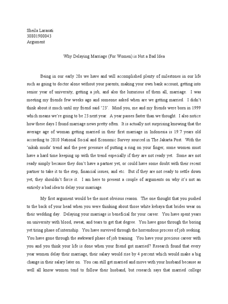Sheila Larasati Argument Script | PDF | Marriage | Friends Sheila Larasati Argument Script | PDF | Marriage | Friends