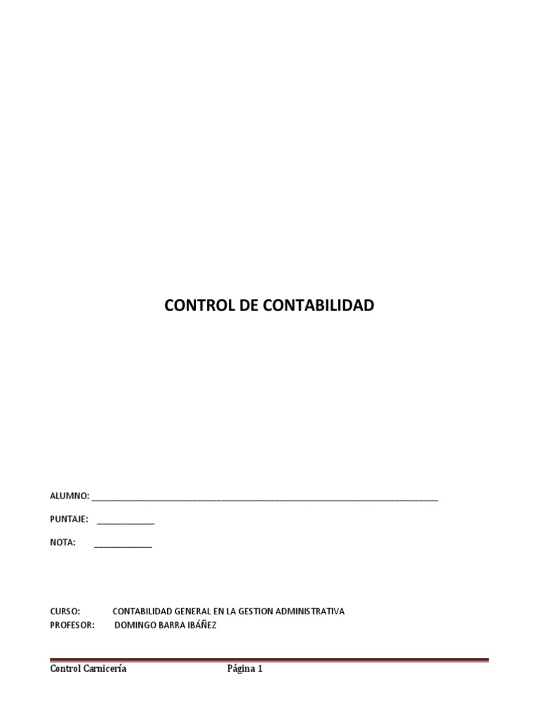 Control de Contabilidad | PDF | Tarjeta de débito | Impuesto al valor agregado