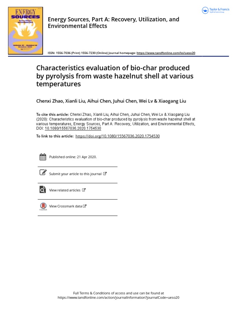 Characteristics Evaluation of Bio-Char Produced by Pyrolysis From ...