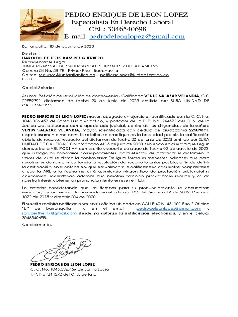 Peticion Junta | PDF | Gobierno | Justicia