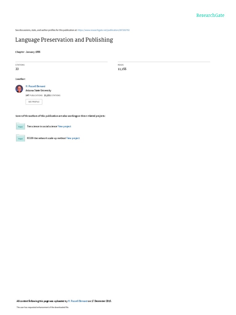 Language Preservation Bernard | PDF | Biodiversity | Linguistics