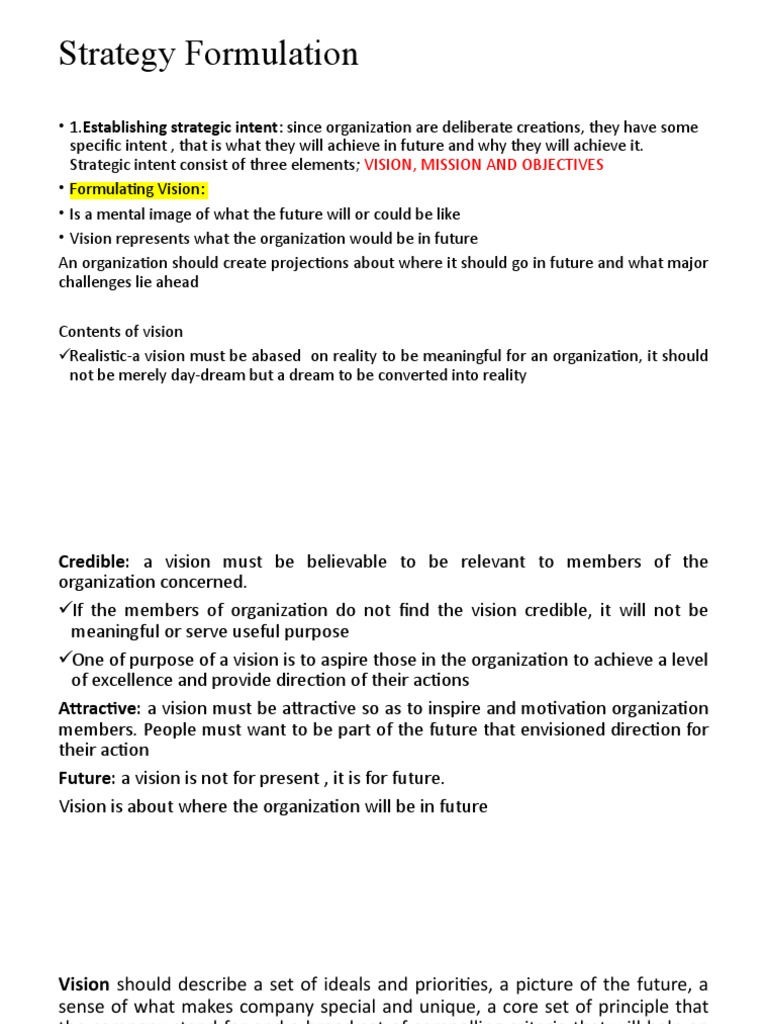 Strategy Formulation | PDF | Swot Analysis | Strategic Management