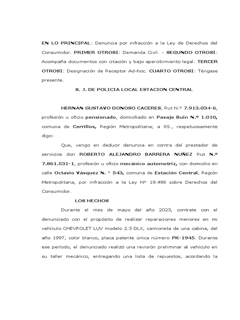 Demanda-Modelo JPL | PDF | Daños y perjuicios | Justicia