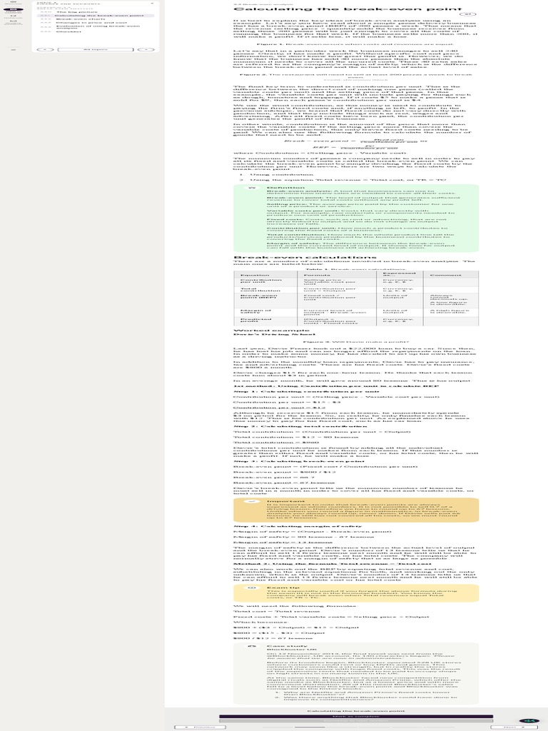 3.3.1 Calculating The Break-Even Point - IBDP Business Management SL ...