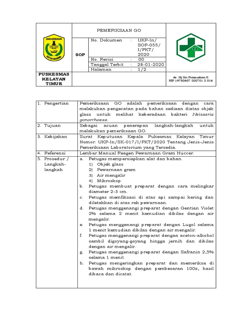 8.1.2 Ep 2 (15) Sop Pemeriksaan Go | PDF