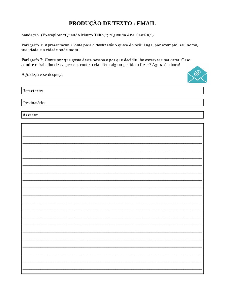 Produção de texto email | PDF