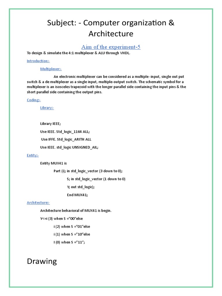 Cse Coa Lab Experiment 2 | PDF | Electronic Design | Electrical Engineering