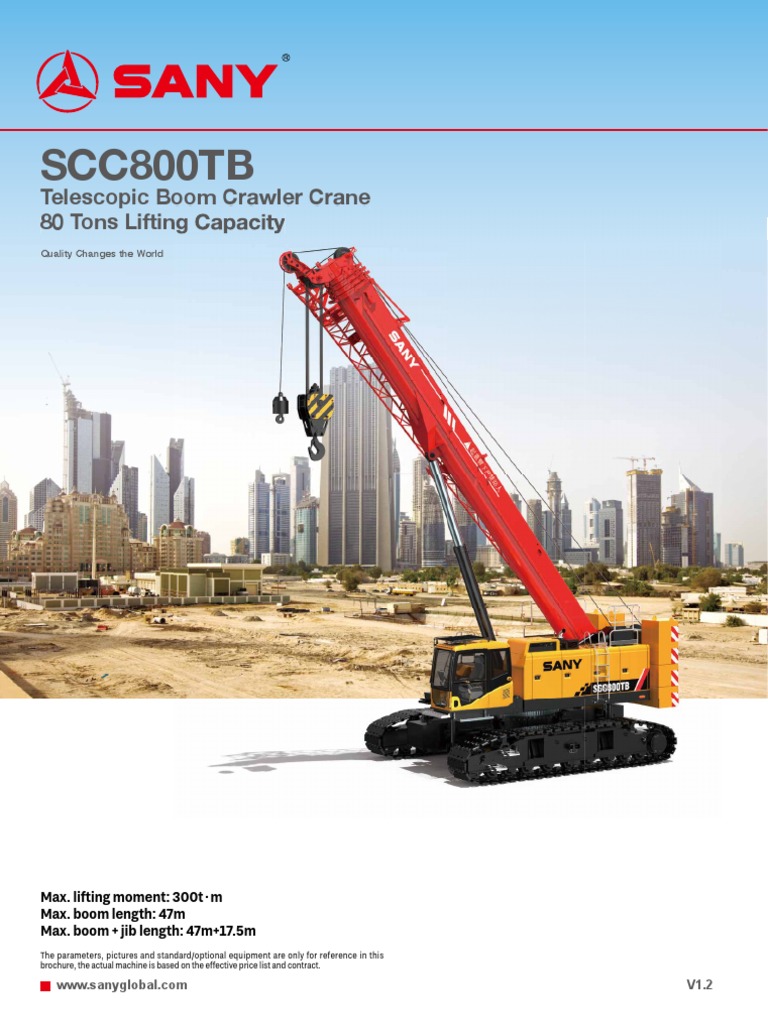 Sany Crane-Brochure SCC800TB 141815 | PDF | Crane (Machine) | Engines
