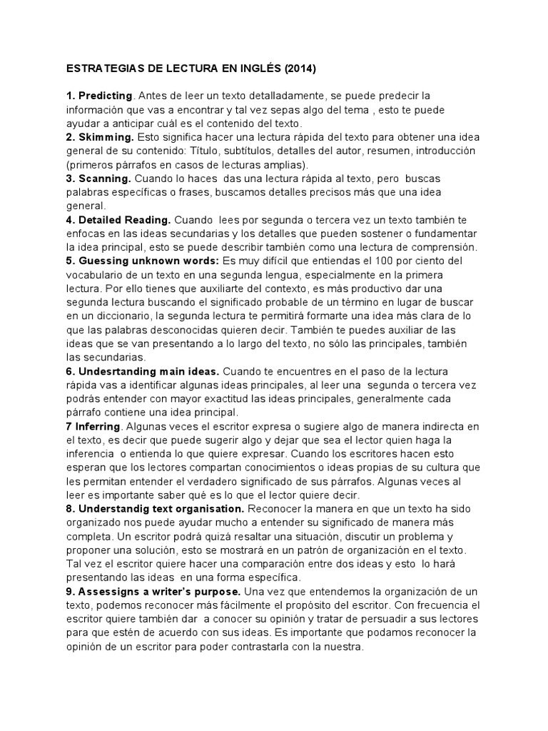 Tecnicas de La Escritura en Ingles) | PDF