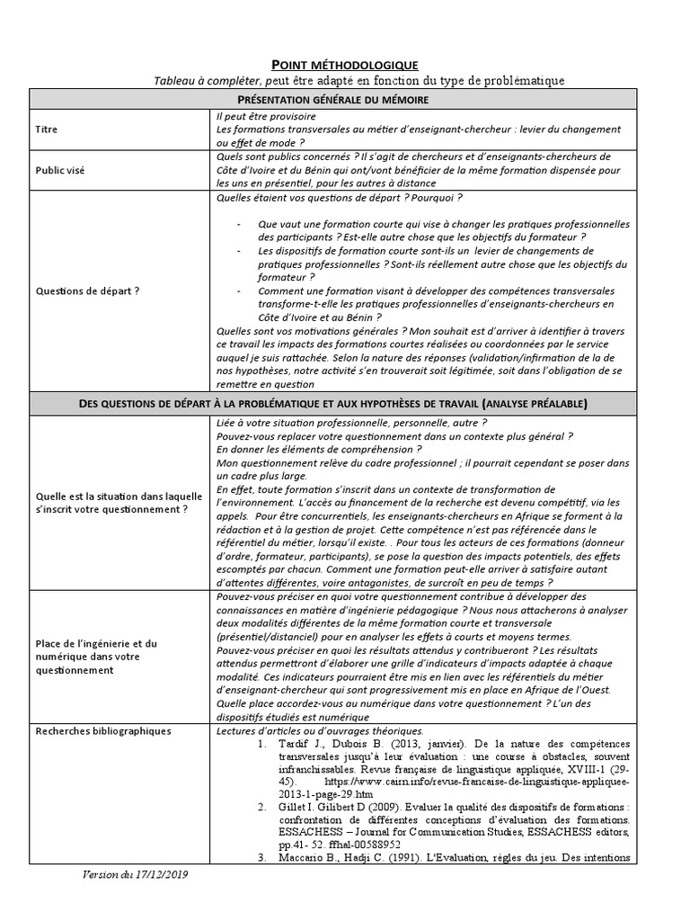 Fiche Suivi Methodo Memoire | PDF Fiche Suivi Methodo Memoire | PDF