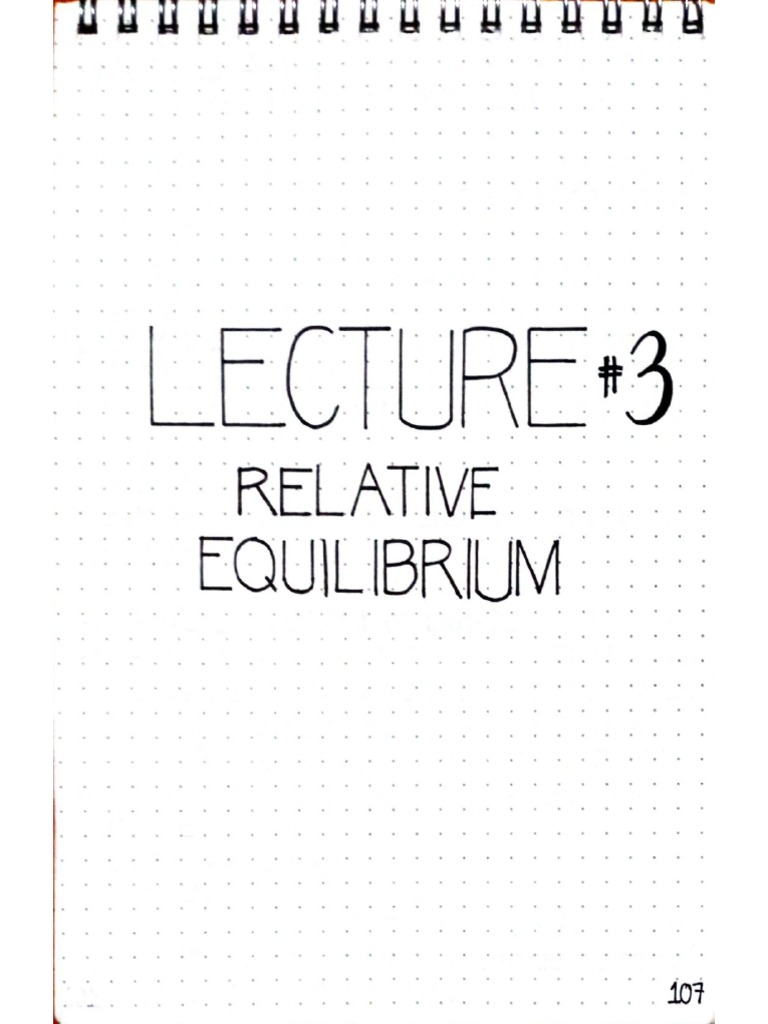 Relative Equilibrium - Notes | PDF