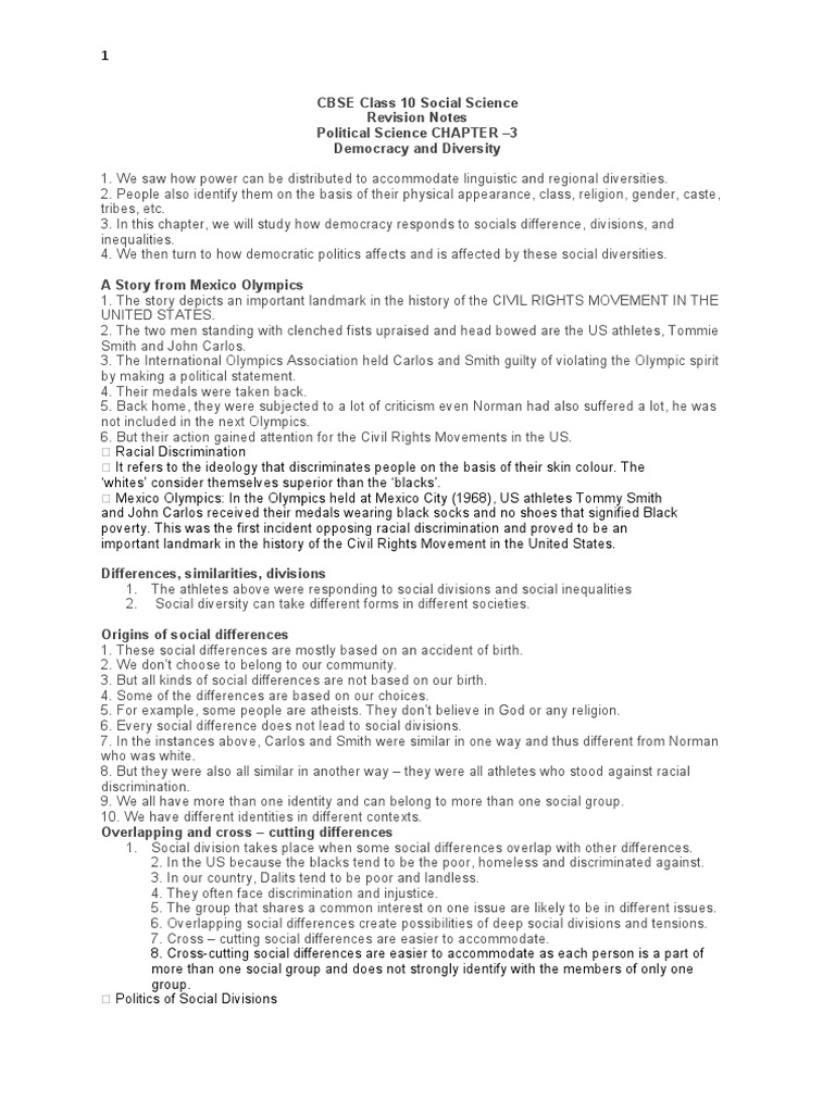 Civics CH 3 Class 10 Cbse | PDF | Northern Ireland | Discrimination