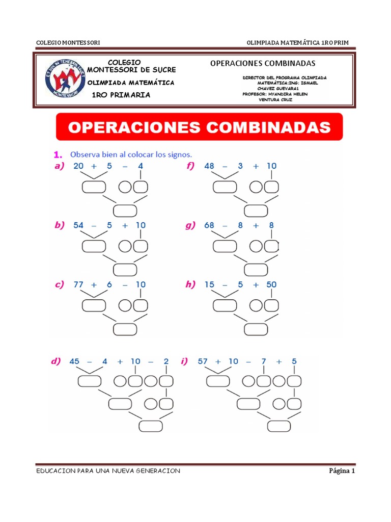 Operaciones Combinadas | PDF