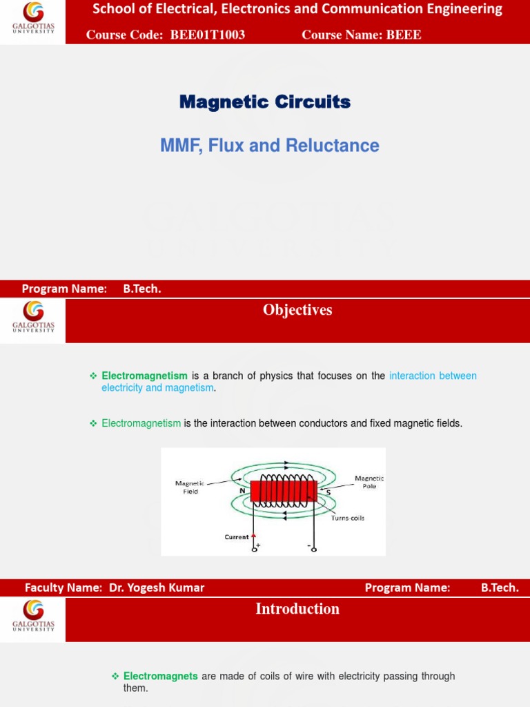 B.Tech Electromagnetism Basics | PDF | Magnetic Field | Inductor