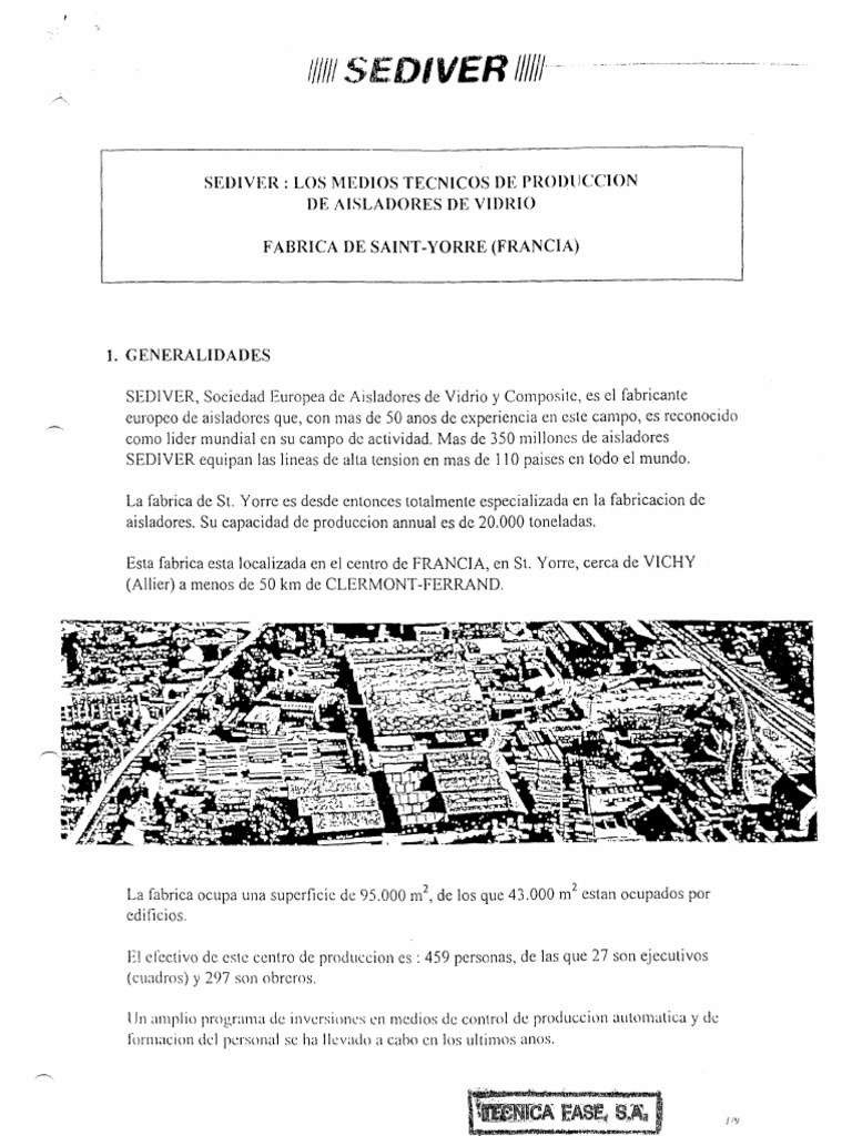 Producción de Aisladores de Vidrio SEDIVER | PDF | Aislador ...