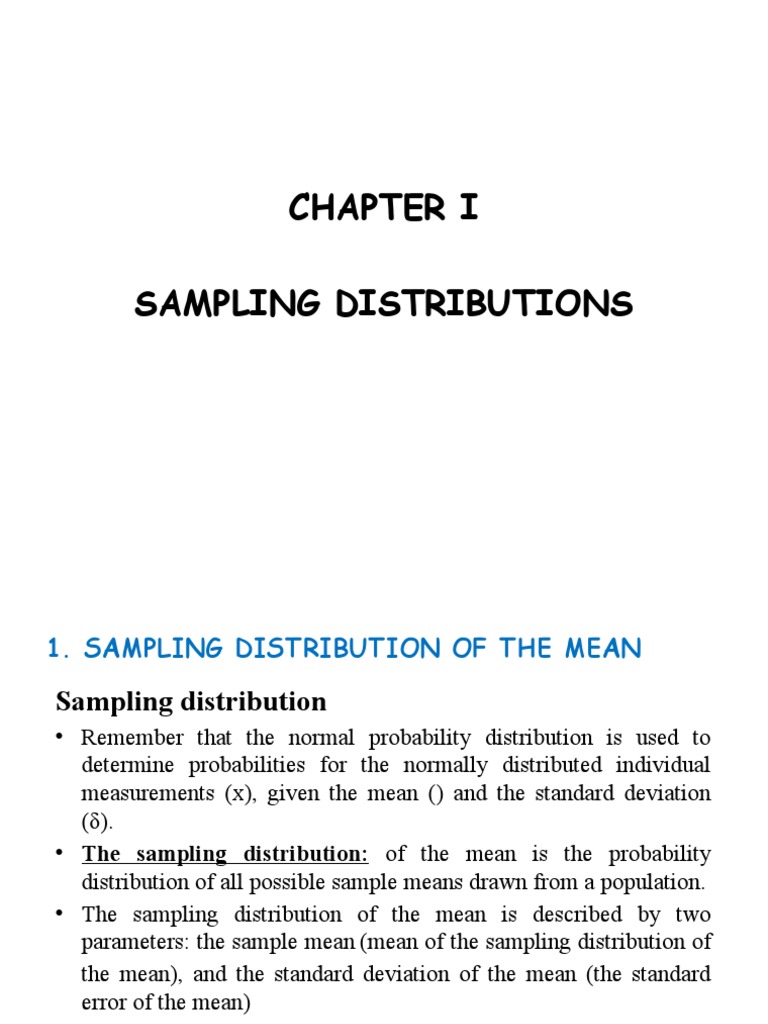 CH I Sampling Distributions | PDF | Probability Distribution | Mean